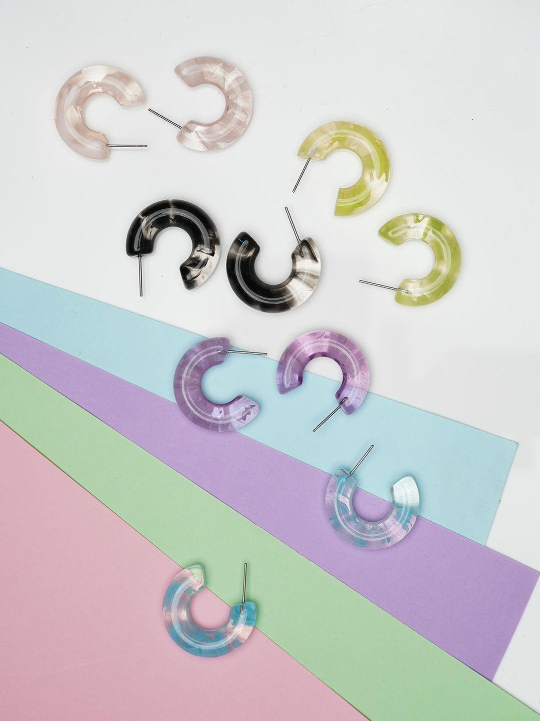 5 Pack Resin Hoop Earrings - Lili-Origin